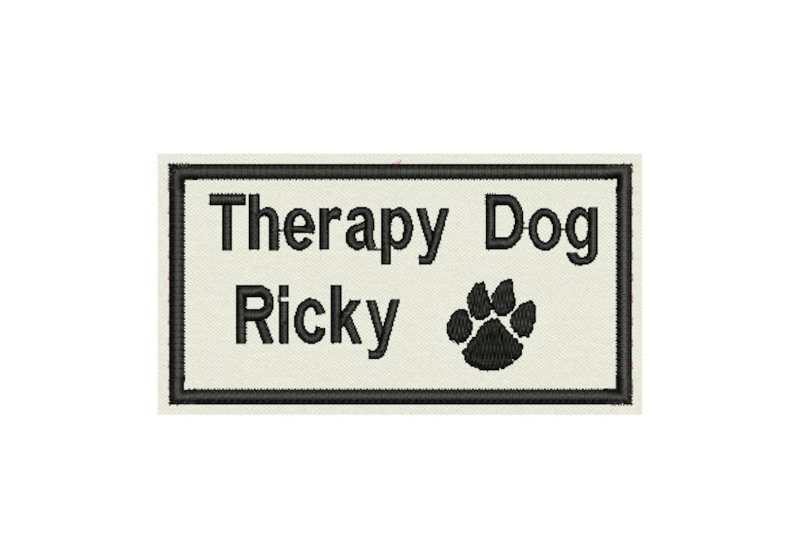 Therapy Dog Custom Embroidered Patch - Sew on or Iron on 3.75" X 2" - Etsy