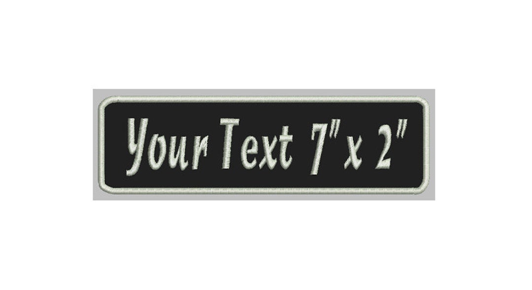 Custom Embroidered Rectangle Patch - Add Your Text - Rounded Corners ...