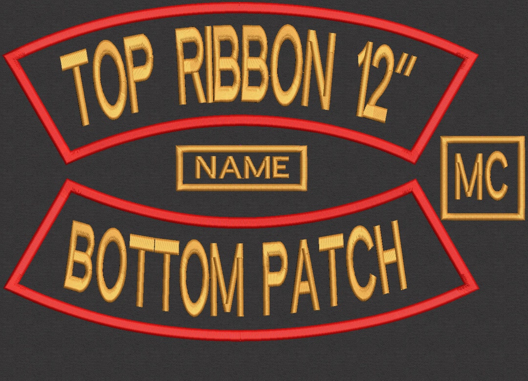 4 Piece Custom Embroidered Rocker Patch Set Biker Motorcycle Tag Badge ...