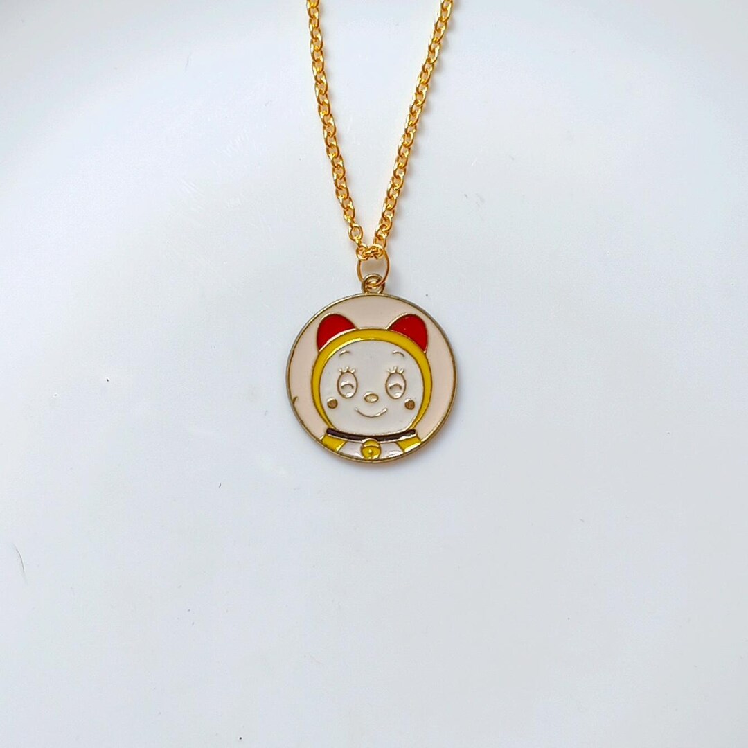 Dorami Cat Bell Enamel Pendant Necklace, Kawaii Anime Jewelry, Doremon ...