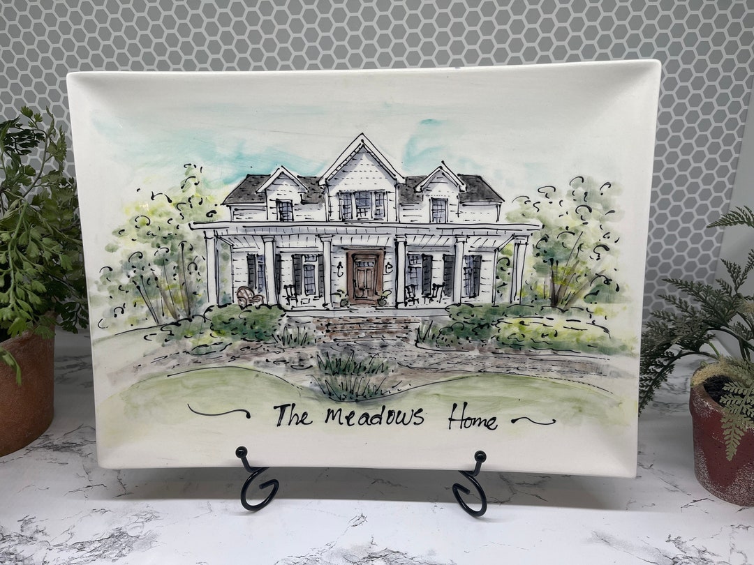 Personalized platter/House plate/Housewarming gift/Handmade pottery ...