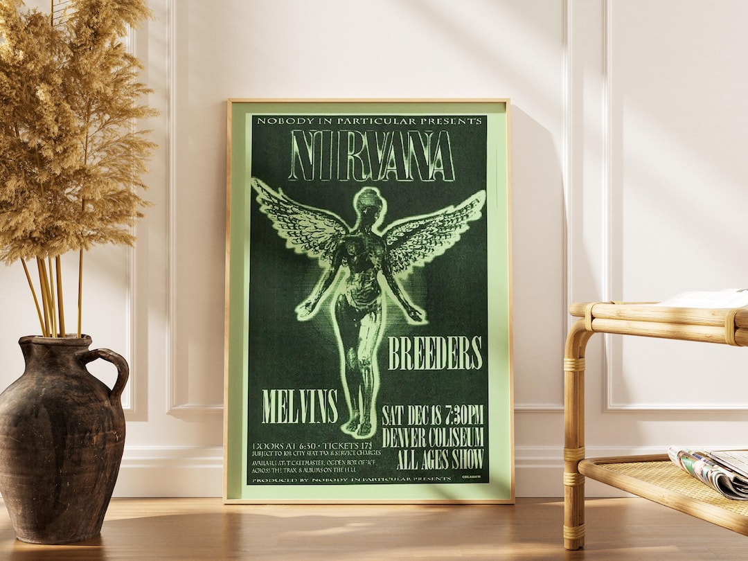 Nirvana Printable Poster | Grunge Rock Wall Art | Vintage Music Print ...