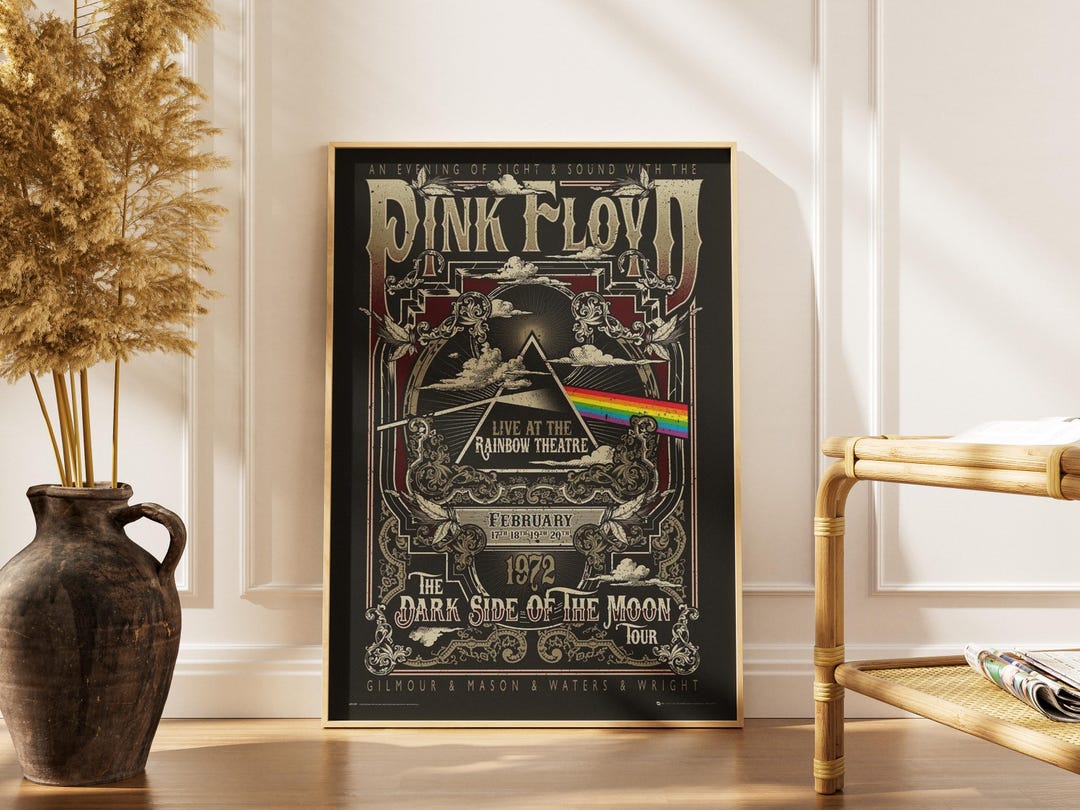 Pink Floyd Digital Poster | Printable Rock Wall Art | Vintage Concert ...