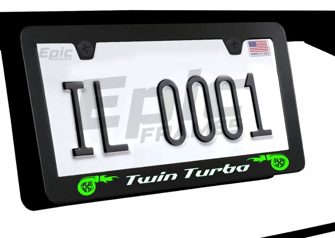 Twin Turbo License Plate Frame – Funny/edgy Car Accessories, Premium ...