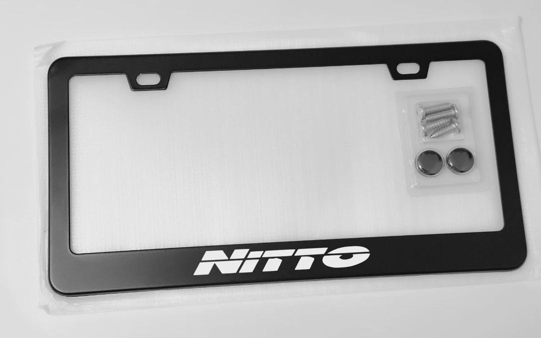 White Nitto Tires License Plate Frame Black Metal W/ Screws and Caps - Etsy