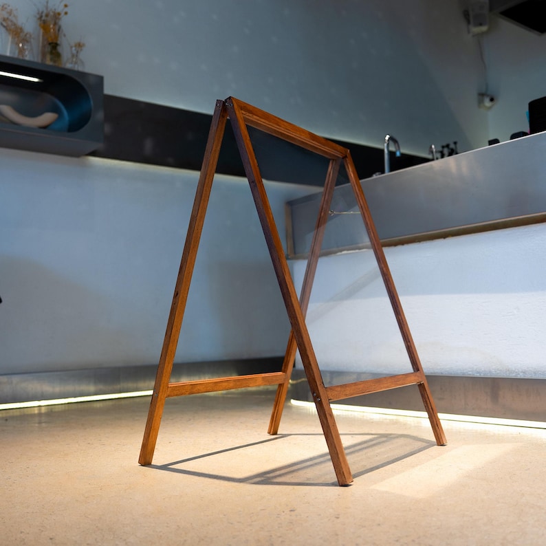 Woody | Modern Wooden A-frame Sidewalk Sign, Cafe, Bar, Restaurant ...