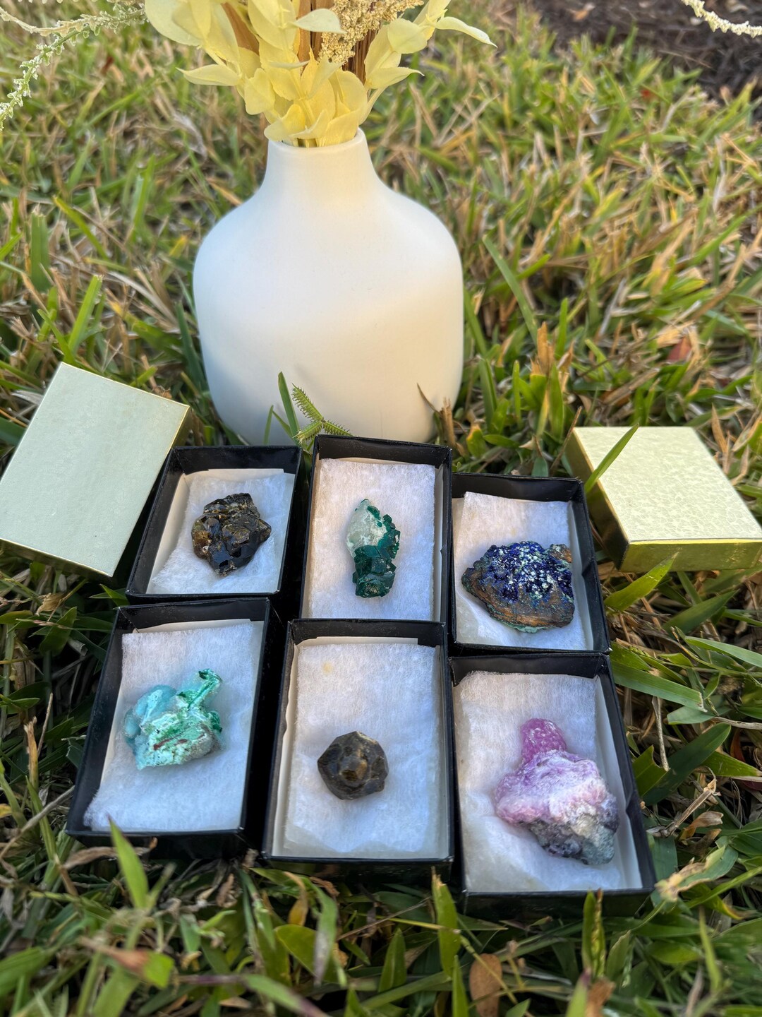 Crystal Energy Gift Box – Healing Stone Set, Six Natural Minerals - Etsy