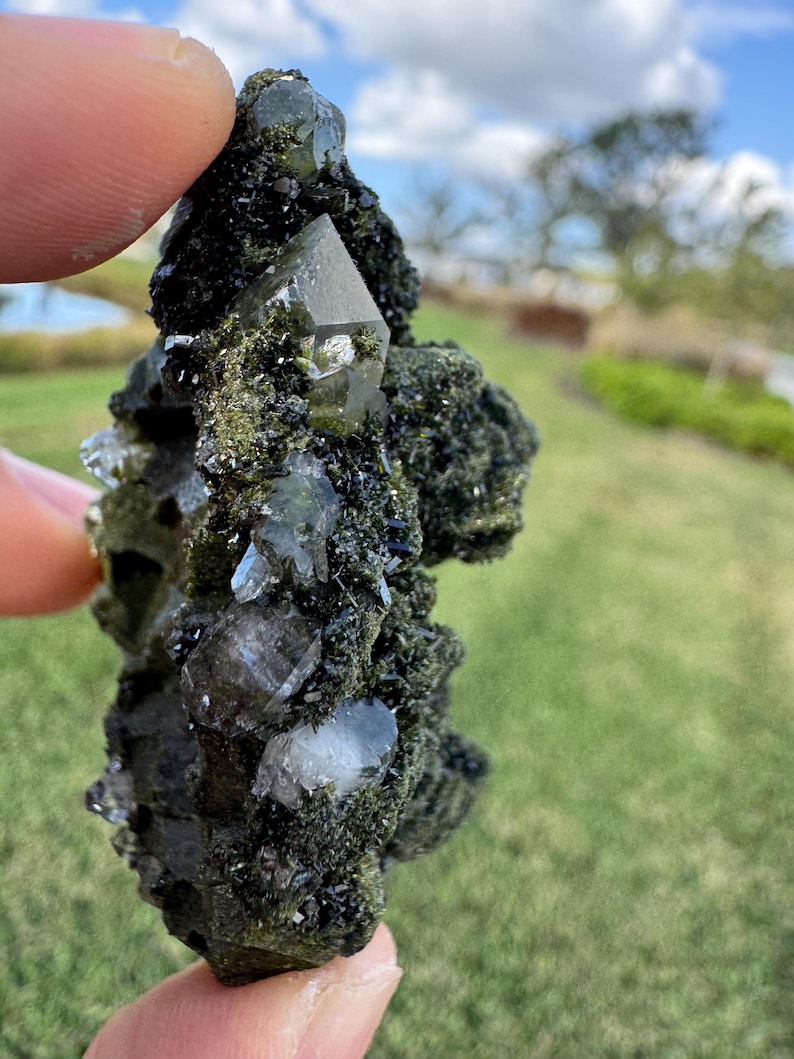 Green Epidote With Quartz Crystals From Turkey – Fine Collector ...