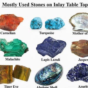 Handcrafted Abalone Shell Inlay Dining Table | White Marble Tabletop ...