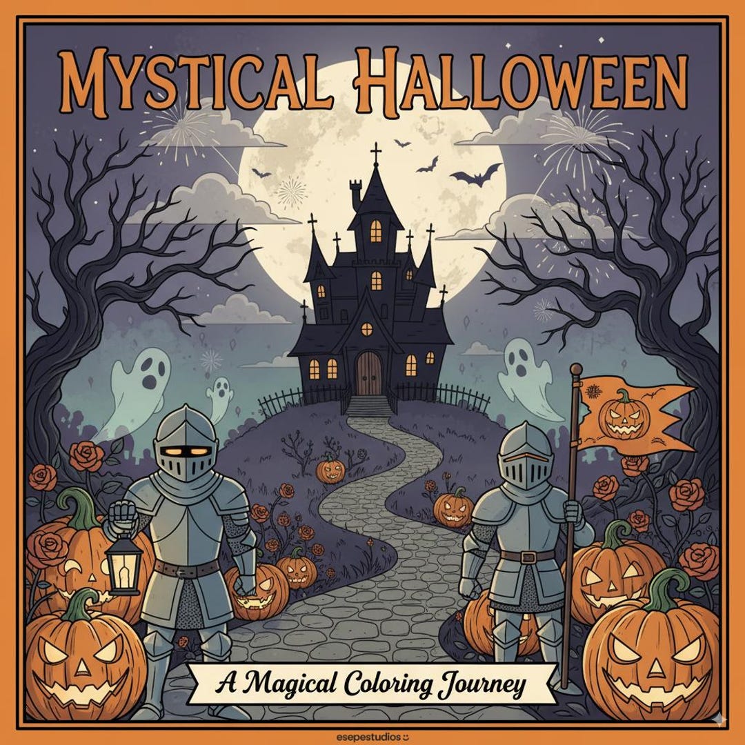 Mystical Halloween Coloring Book: Haunted Houses & Spooky Scenes ...