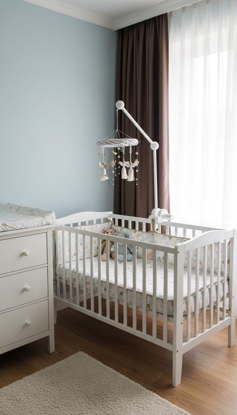Angel Baby Crib Mobile – Macrame Angels With Straw Stars, Wicker Hoop ...