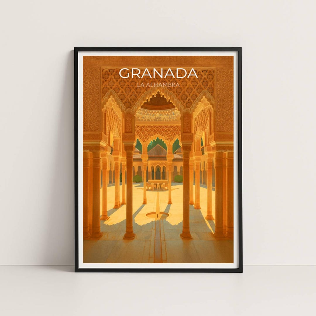 Granada Alhambra Poster: Vintage Spain Travel Art Print - Etsy