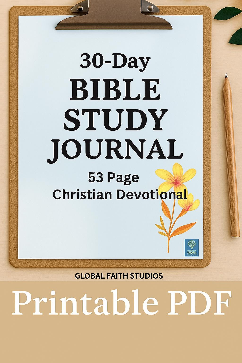 30‑day Bible Study Journal – 53 Page Christian Devotional Printable PDF ...