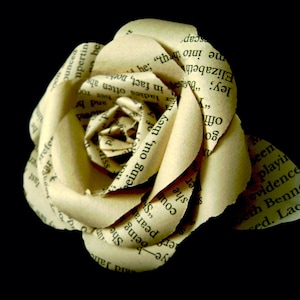 Paper Flower Rose Pin Made With Pages From Jane Austen's Pride and ...
