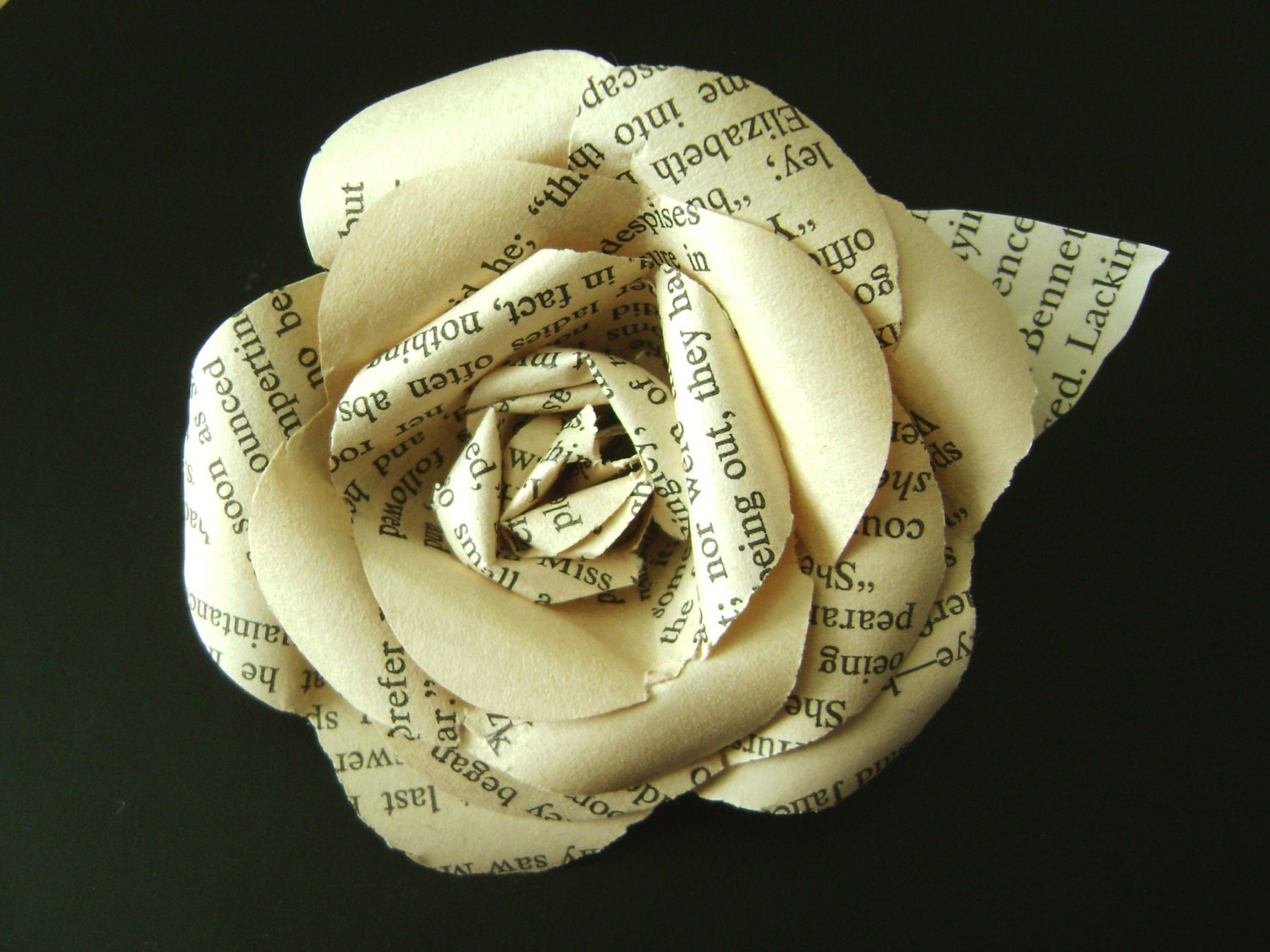 Paper Flower Rose Pin Made With Pages From Jane Austen's Pride and ...