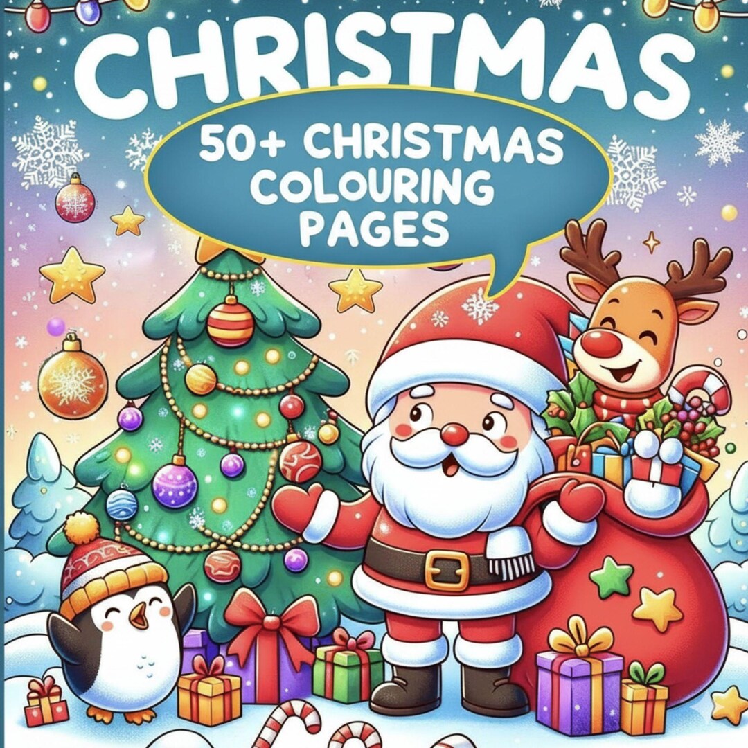 Christmas Coloring Pages for Kids , Cute Santa, Reindeer, Gingerbread ...