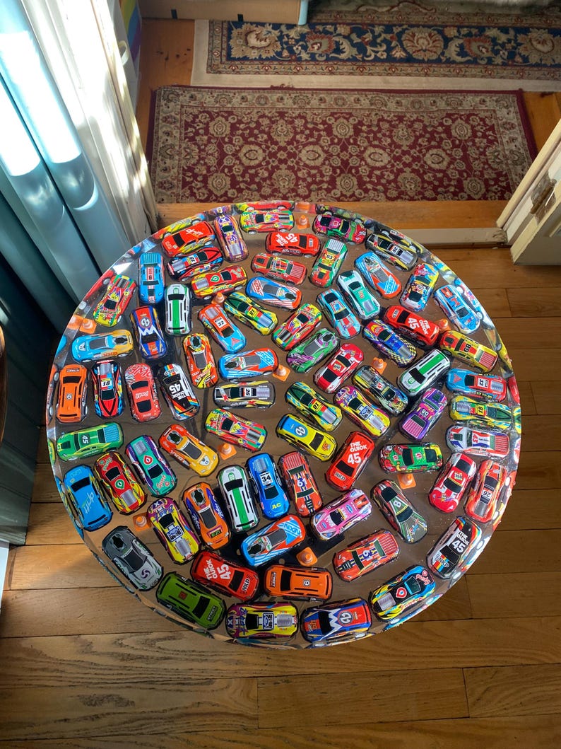Because Racecar – Handmade Epoxy Art Table (24” Round) - Etsy