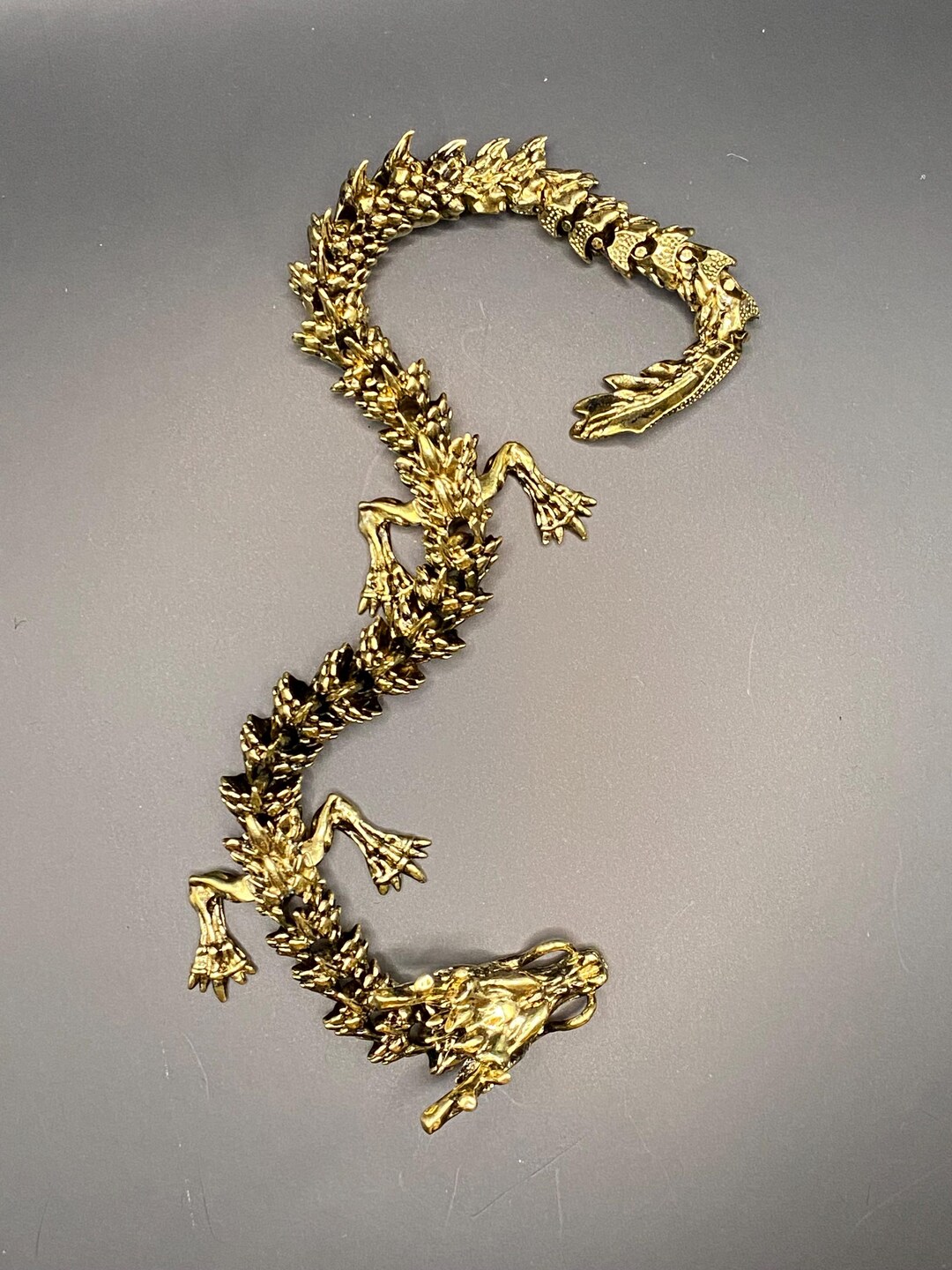 Golden Ouroboros Articulated Dragon Bracelet — Mystical Shape-shifting ...