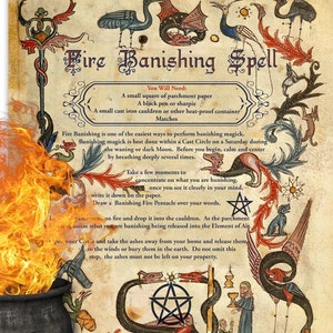 FIRE BANISHING SPELL Charmed Style Printable Binding Spell - Etsy