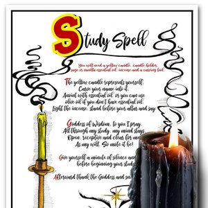 STUDY SPELL Charmed Style, Learning Spell for Good Marks, Memory Spell ...