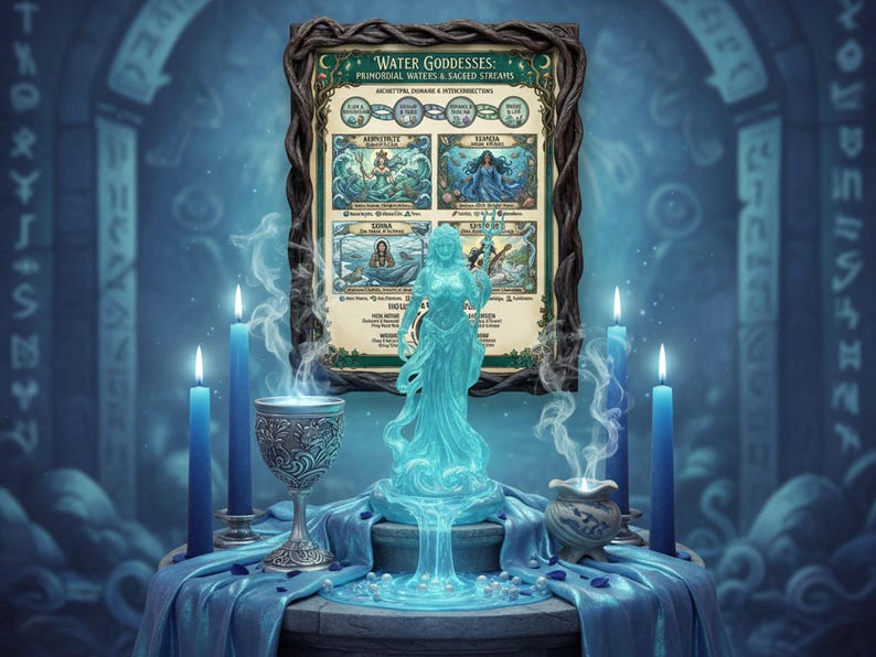 Water Goddesses Infographic: Divine Feminine Book of Shadows Page - Etsy