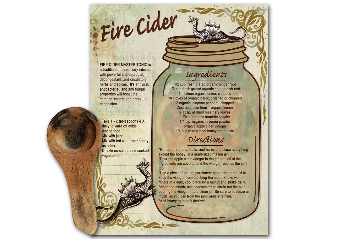 FIRE CIDER RECIPE Master Health Tonic Herbal Folk Remedy | Etsy