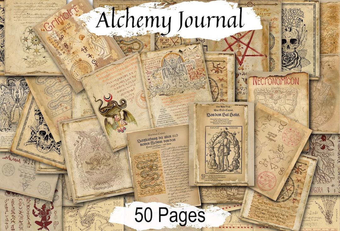 Alchemy Journal: Devil's Bible Grimoire - Occult Sigils, 50 Printable ...