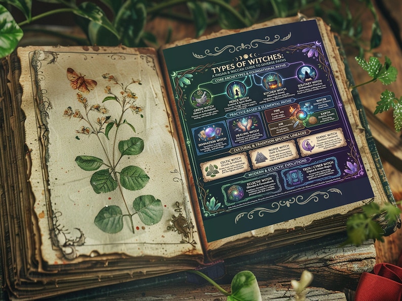 Types of Witches Infographic: A Pagan & Wiccan Guide to Diverse Paths ...
