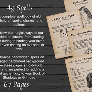 OLD WITCH SPELLS Bundle, 49 Printable Spells, 67 Pages of Old ...