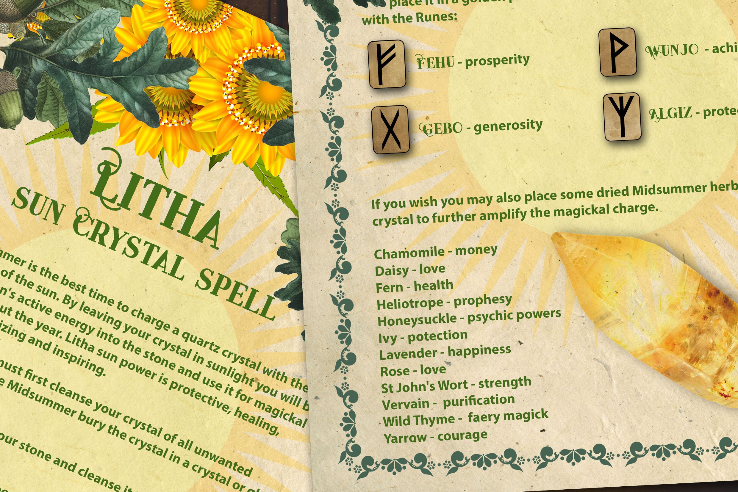 LITHA SUN CRYSTAL Spell Solstice Ritual Draw Down the Sun | Etsy