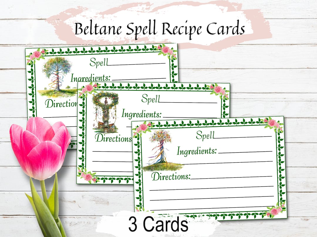 Beltane Recipe Cards: Witchcraft Herbal Spell Potions (printable PDF ...