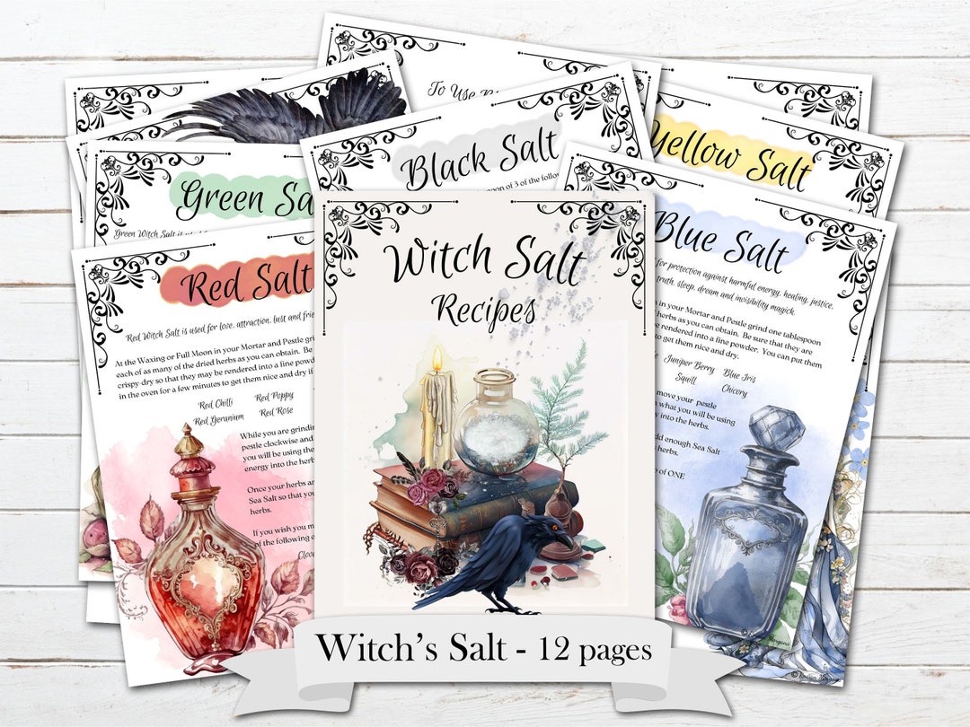 WITCH SALT RECIPES, 12 Printable Pages, Banishing, Love, Prosperity ...