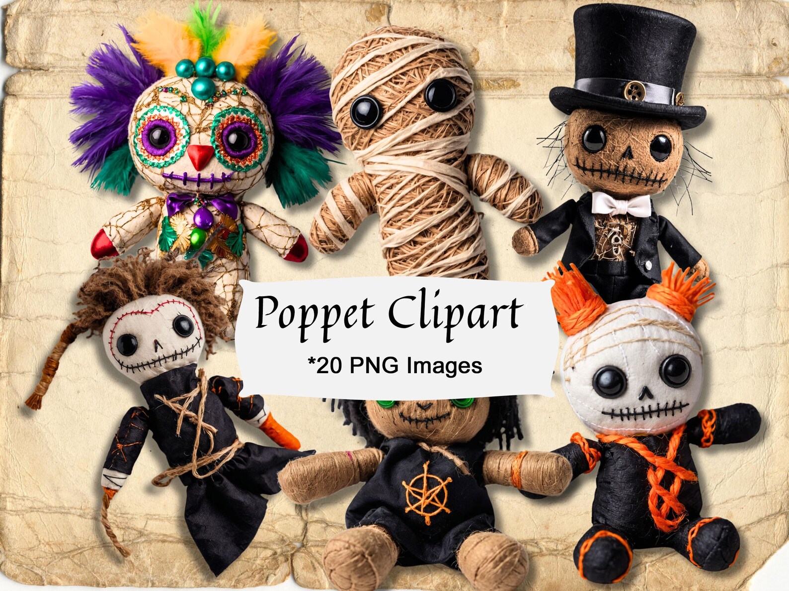 Witchy Poppet Clipart: Occult PNG Images for Commercial Use - Etsy