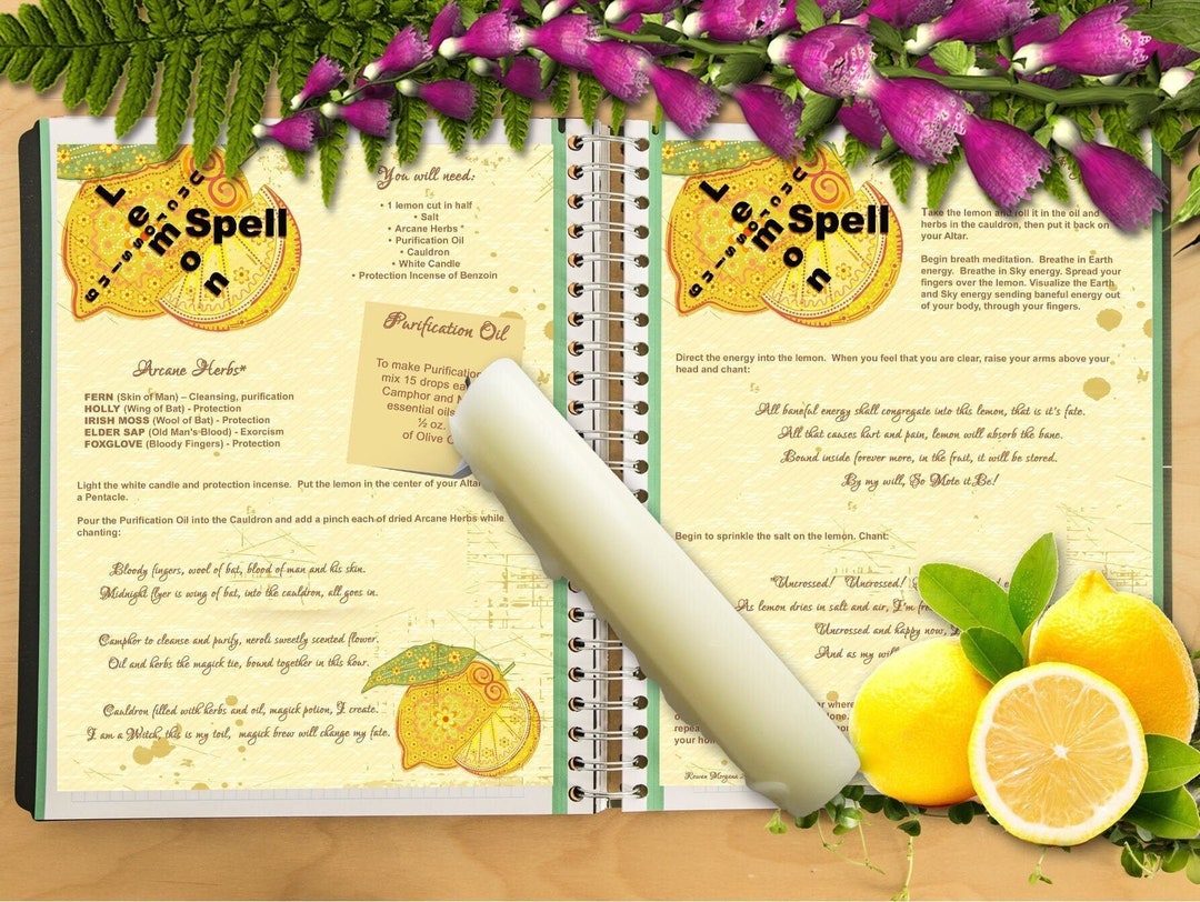 LEMON UNCROSSING SPELL 2 Printable Pages, to Banish Personal Negative ...
