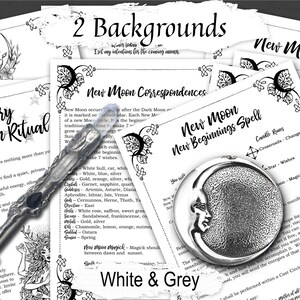 NEW MOON MAGICK 9 Pages, Wicca Witchcraft New Moon Correspondences ...