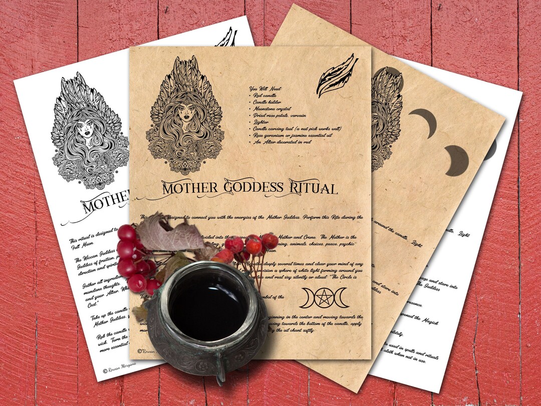 MOTHER GODDESS RITUAL 2 Printable Pages, A Spell to Connect With the ...