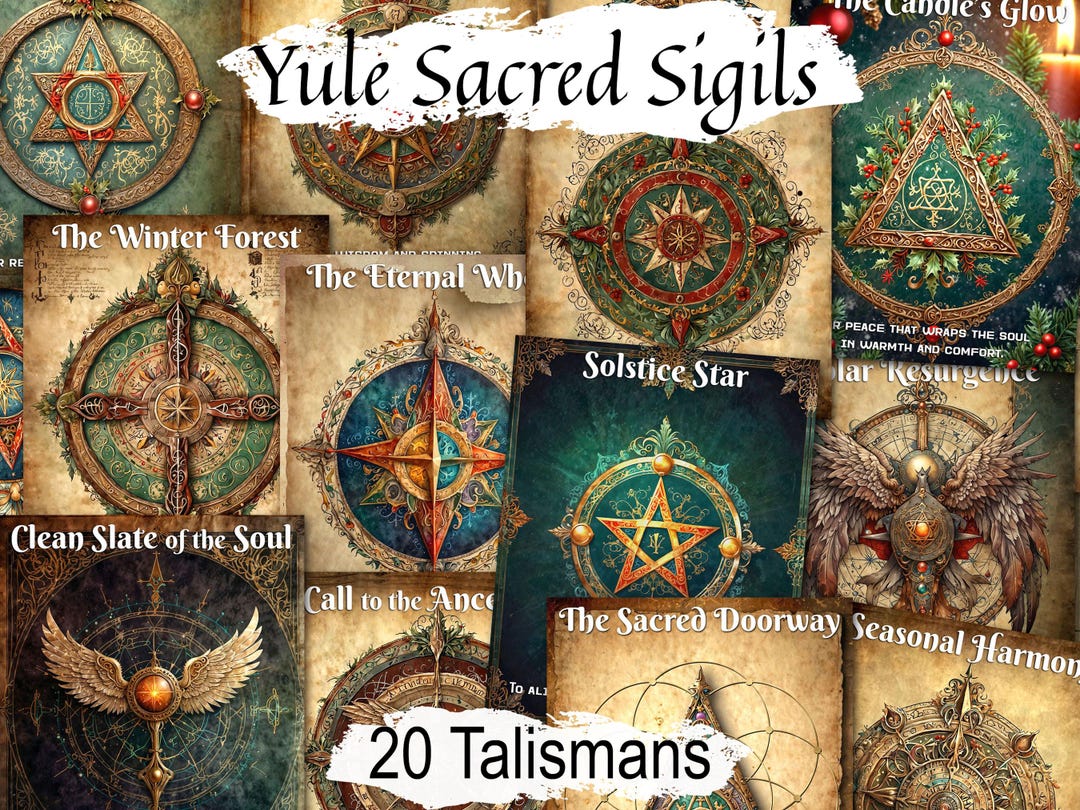 Yule Sigils: Winter Solstice Grimoire Pages - Wicca Pagan Printable ...