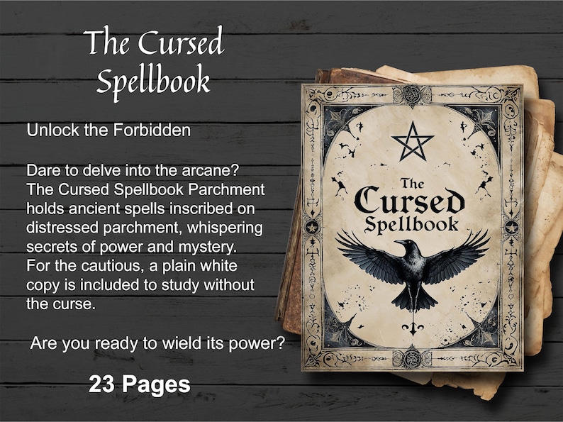 The Cursed Spellbook: Distressed Parchment, Ancient Witchcraft Spells ...