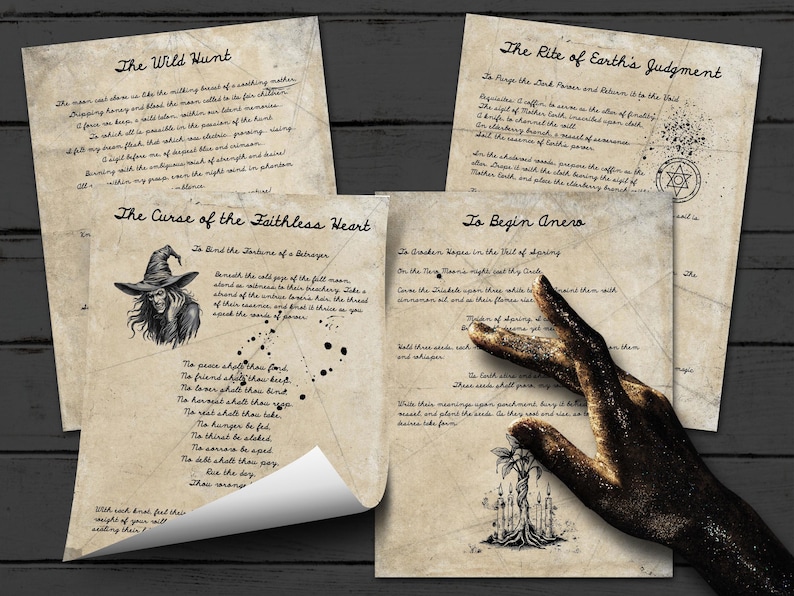 The Cursed Spellbook: Distressed Parchment, Ancient Witchcraft Spells ...