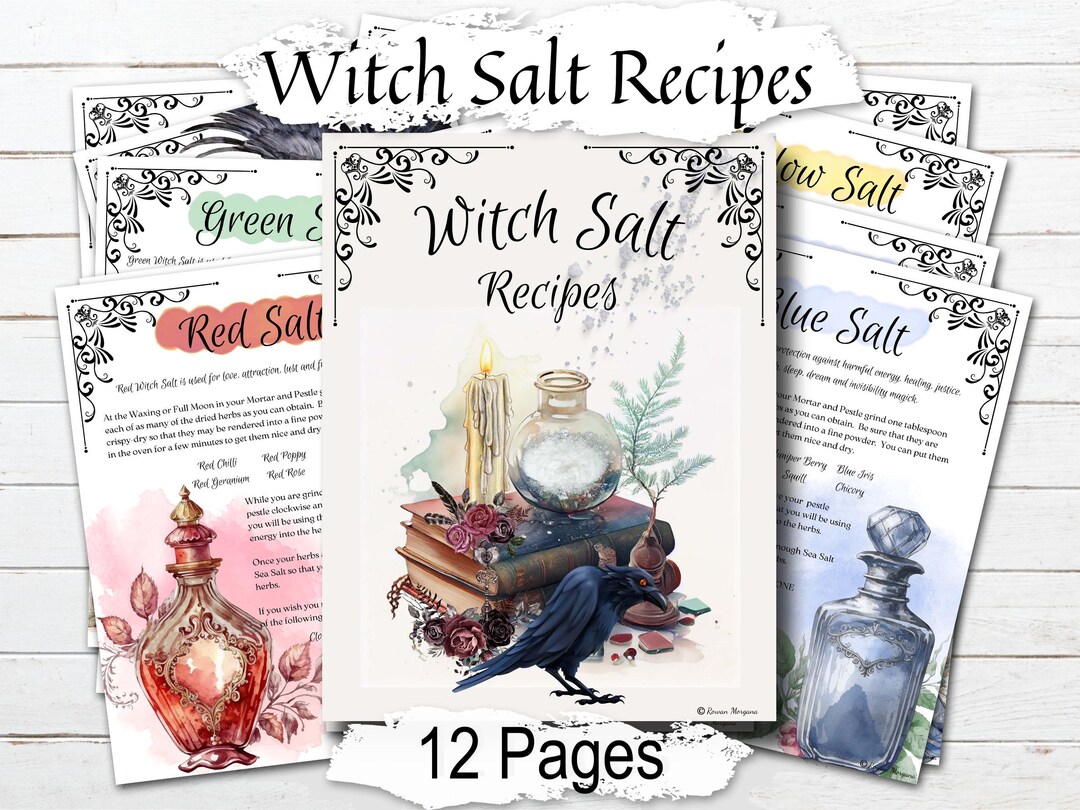 Magic Salt Recipes: 12 Printable Pages for Love, Prosperity, Money ...