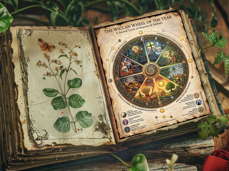 Wheel of the Year: Wicca Infographic, Printable Calendar for Pagan ...
