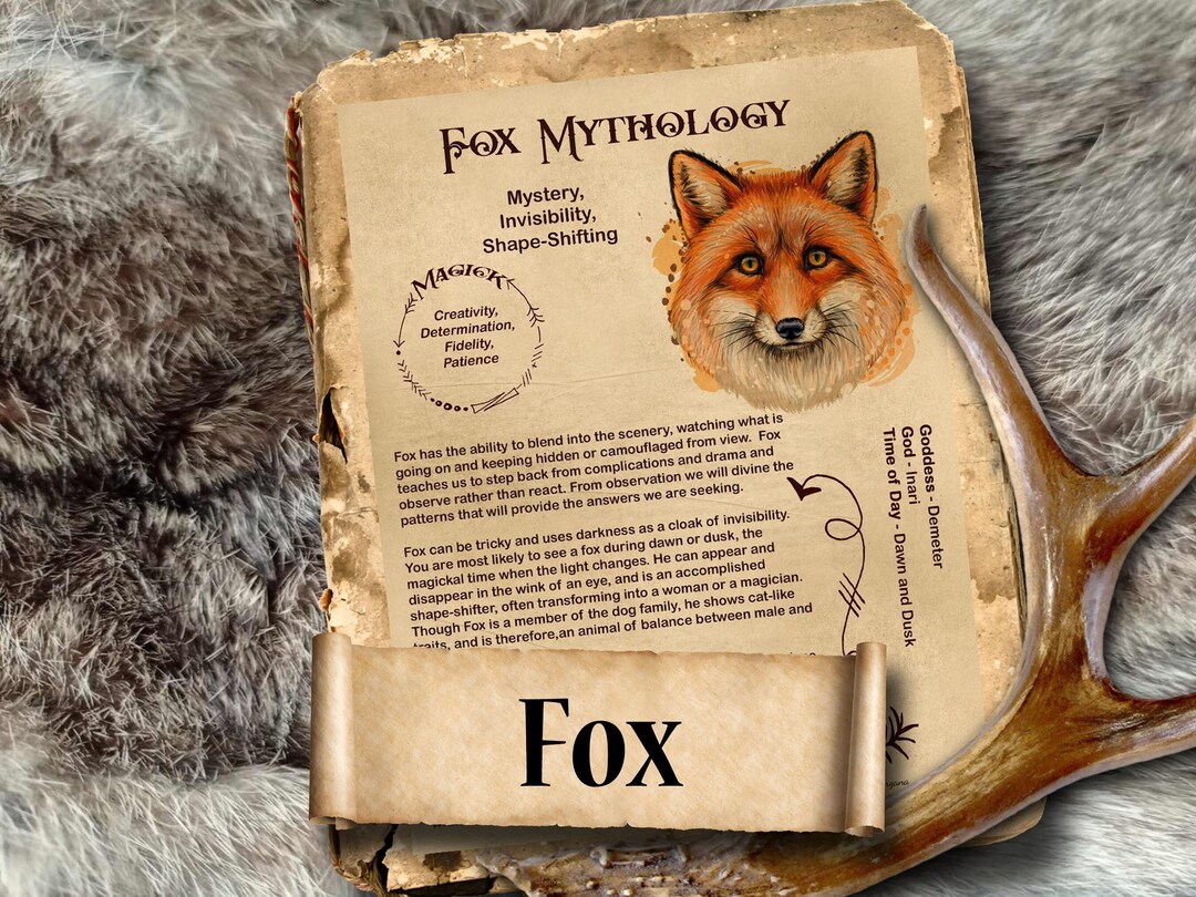 FOX MAGIC, Printable Book of Shadows Page, Myths & Correspondences of ...