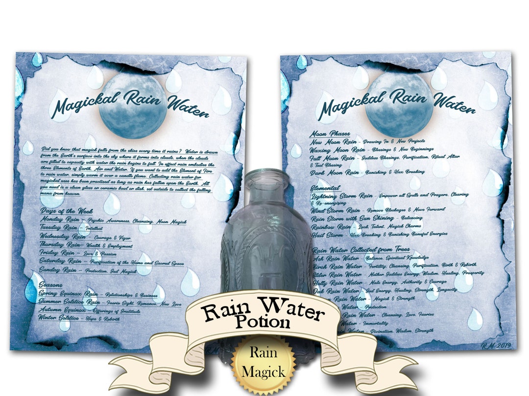 RAIN WATER MAGIC Thunder and Lightning Water Potion Recipe - Etsy