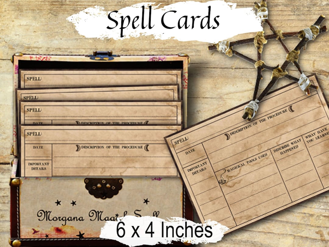 Witchcraft Spell Cards: Wicca Recipe Cards (printable 6" X 4") (PDF ...