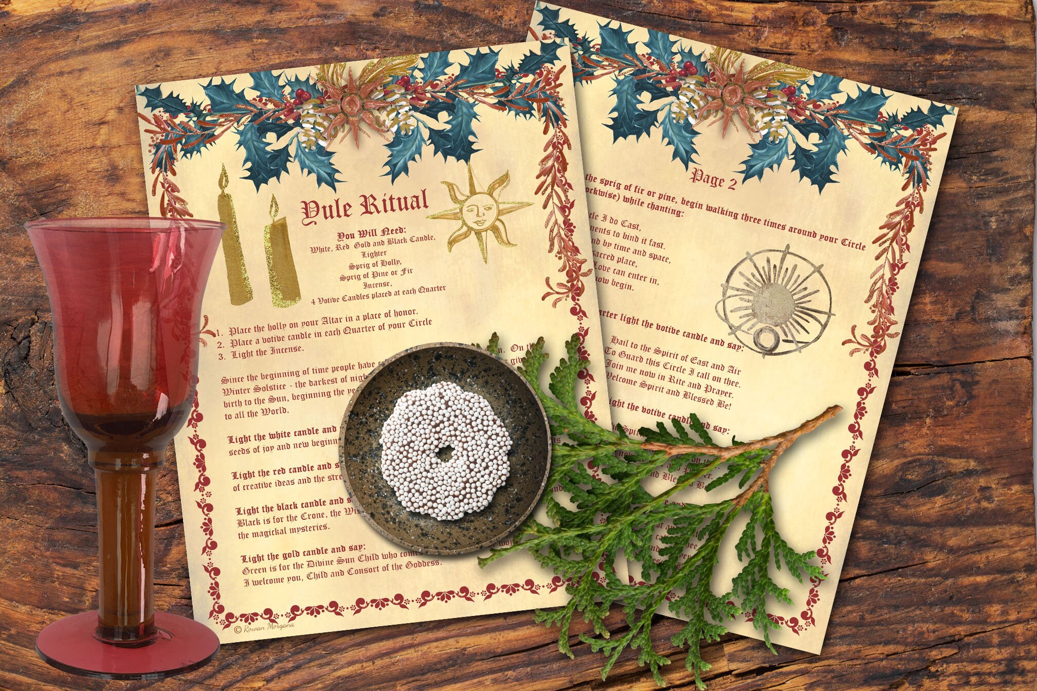 YULE RITUAL 5 Pages Complete Wiccan Ritual Winter | Etsy