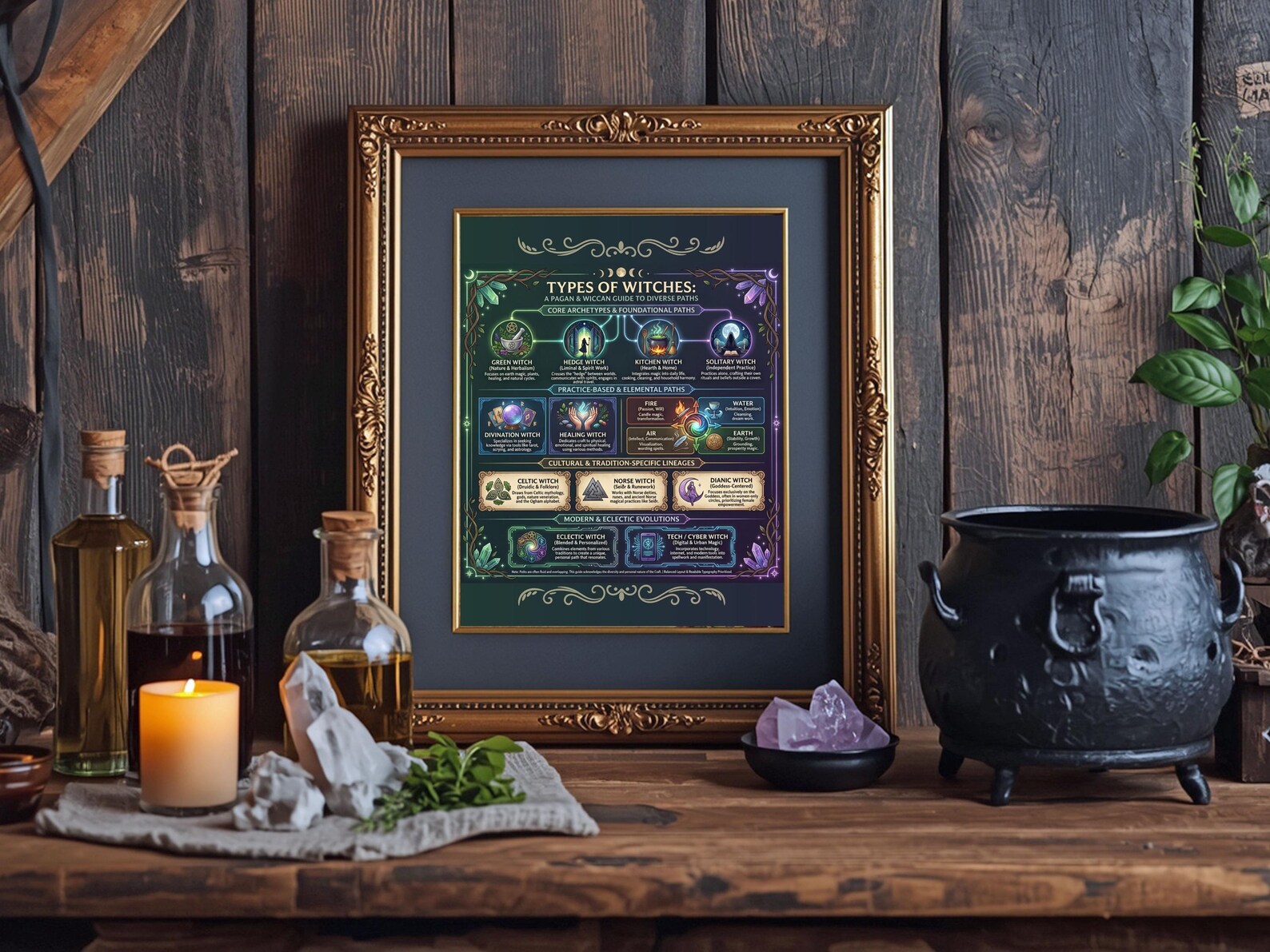 Types of Witches Infographic: A Pagan & Wiccan Guide to Diverse Paths ...