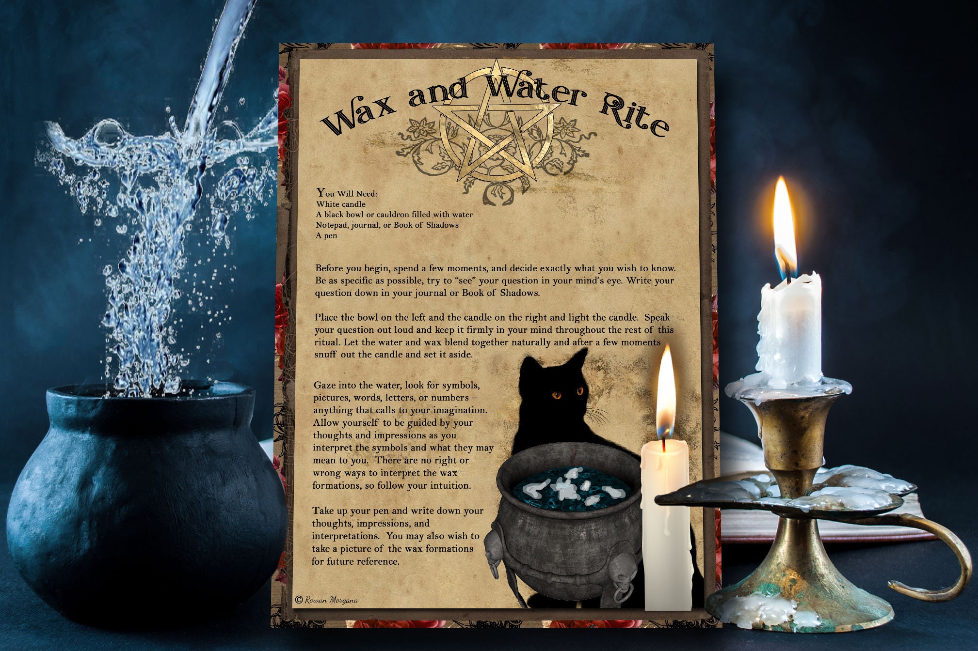 WAX DIVINATION RITUAL Candle Wax and Water Divination | Etsy