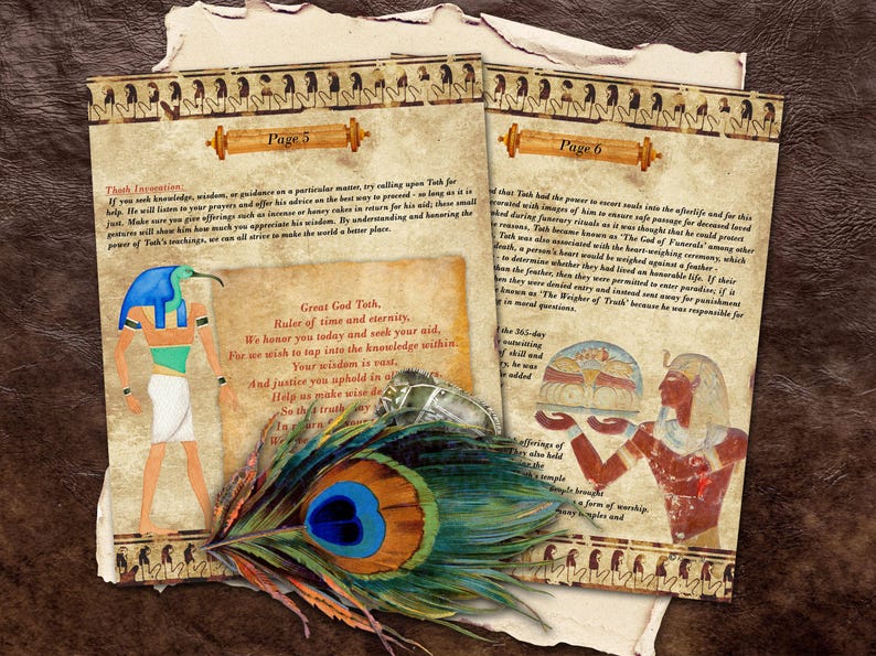 Thoth: the Egyptian God of Wisdom, Writing, and the Emerald Tablets - Etsy