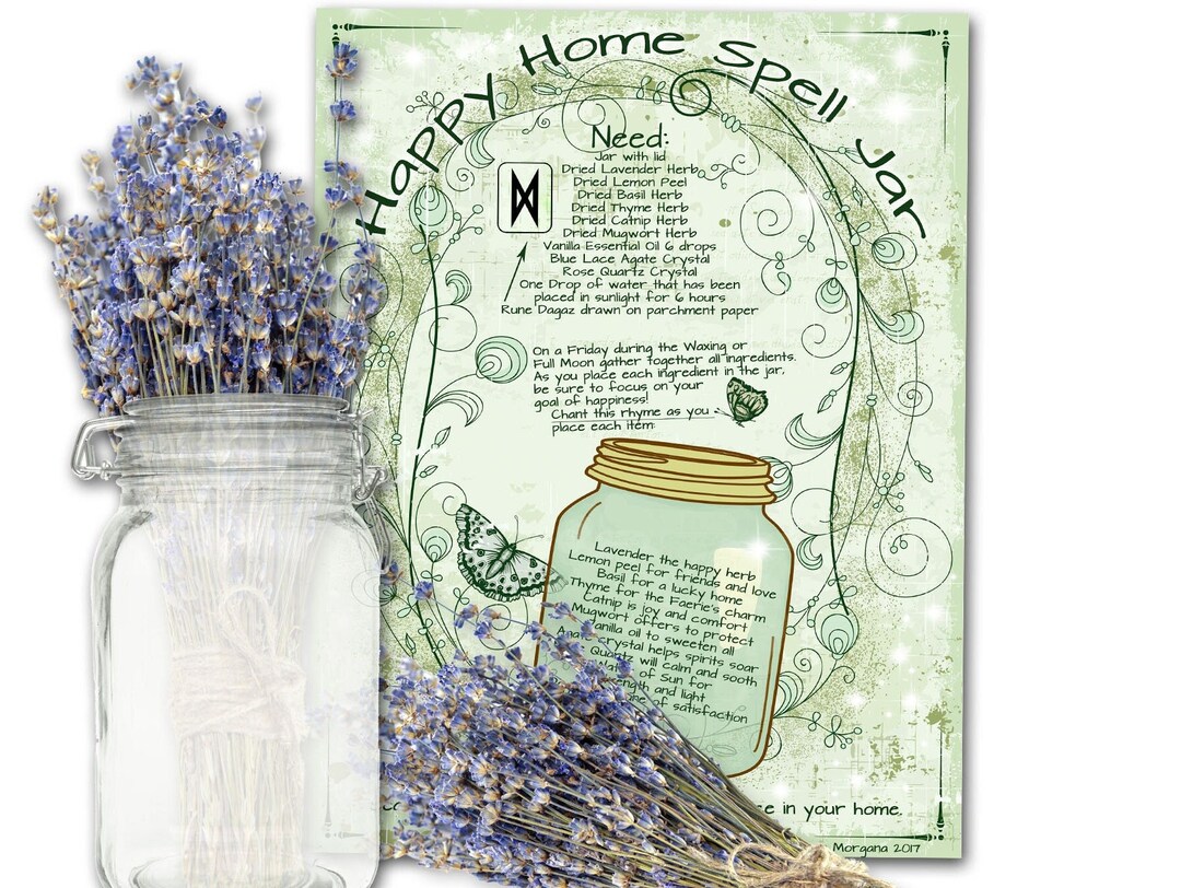 HAPPY HOME Spell JAR, Recipe and Instructions, House Happiness Spell ...