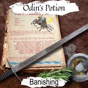 ODIN BANISHING POTION, Printable 10th Century Protection Magic, Druid ...